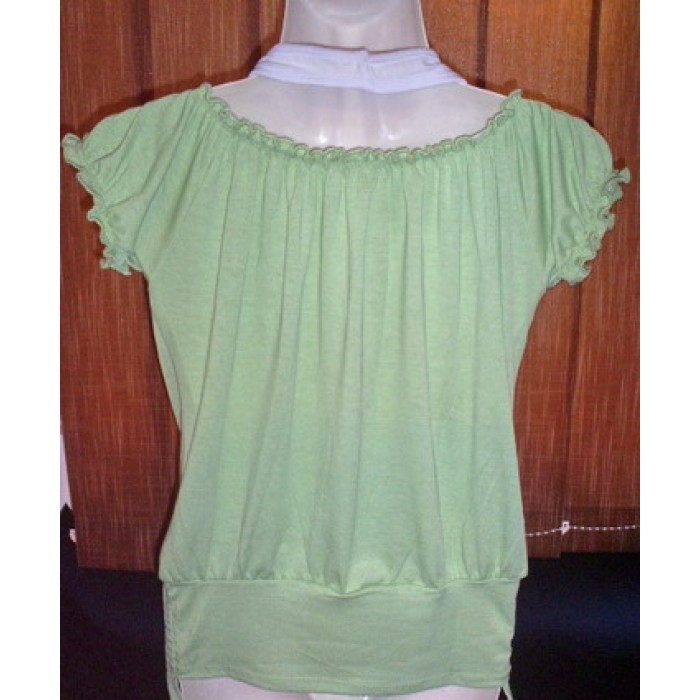 Tricou bluza si maieu dama - Metrofive-verde cu alb...OFERTA